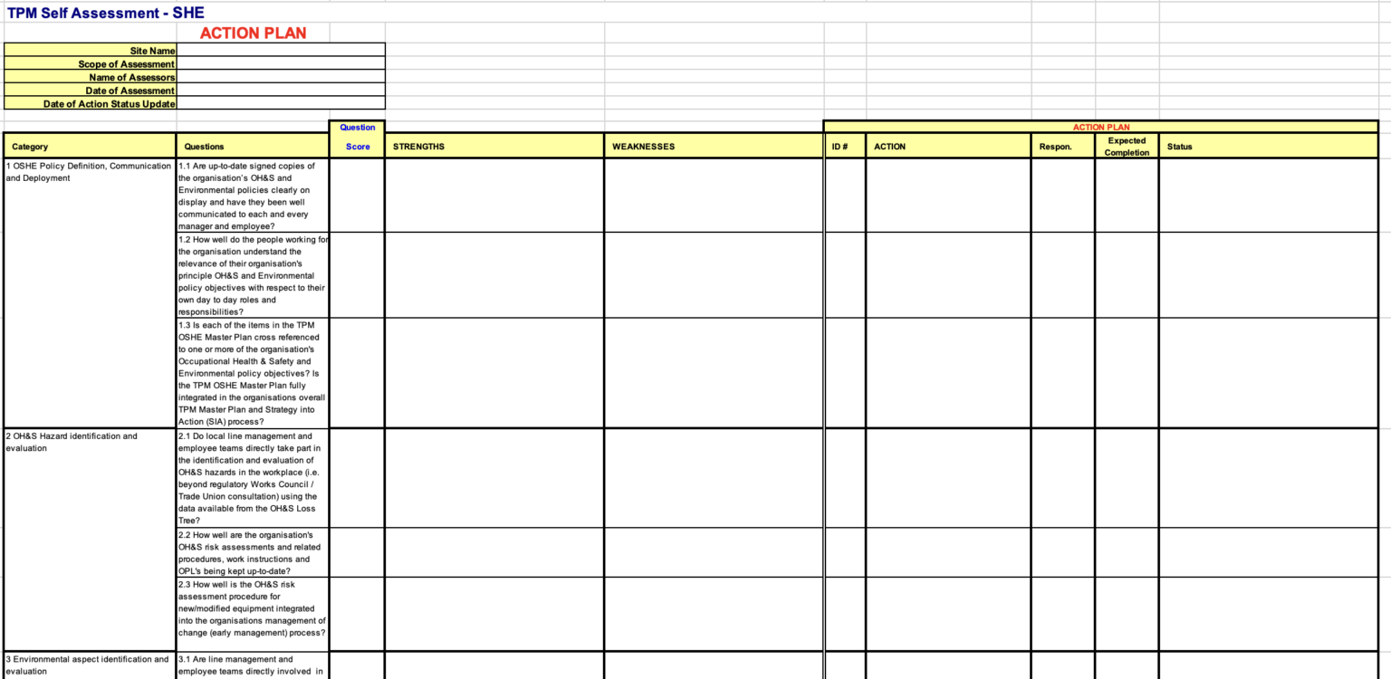 TPM Pillar Self Assessment – Affordable Online Education